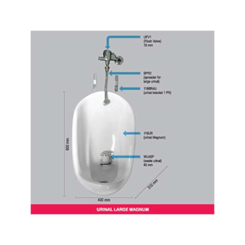 URINAL SMALL FLATBACK INCL FITTINGS – De-Niche Finishing